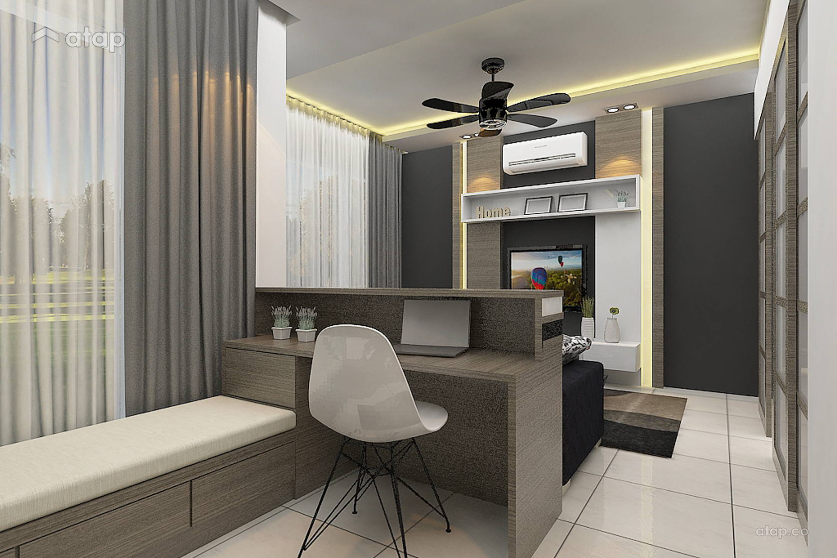 Modern Study Room apartment design ideas & photos Malaysia | Atap.co