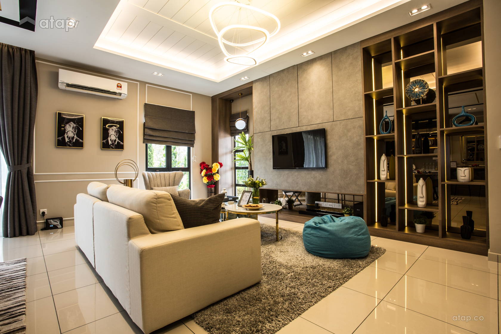Classic Modern Living Room semi-detached design ideas & photos Malaysia ...