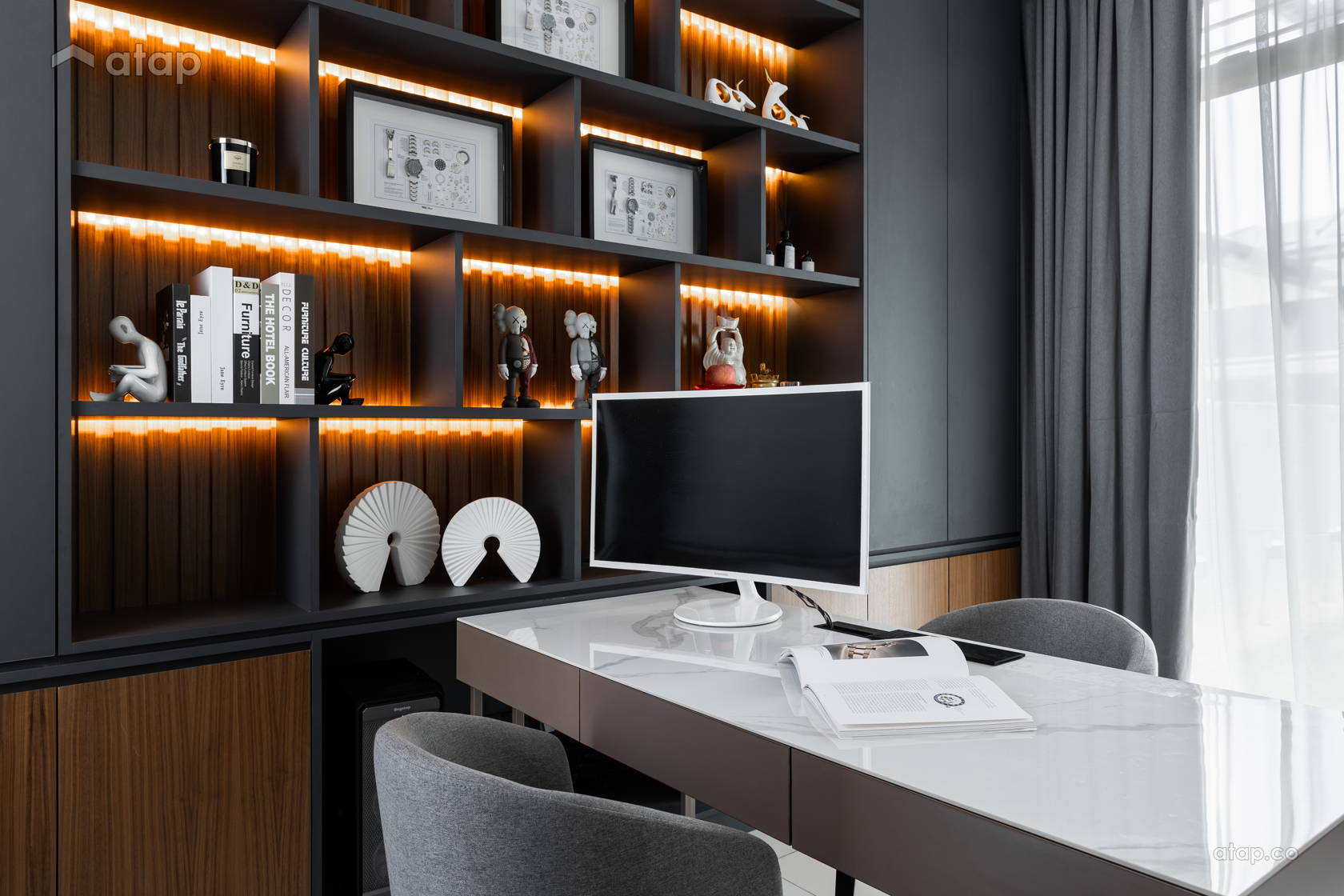 Contemporary Study Room townhouse design ideas & photos Malaysia | Atap.co