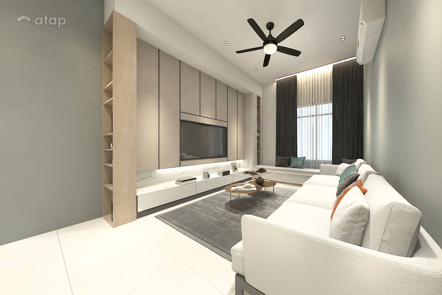 Contemporary Scandinavian Living Room condominium design ideas & photos ...