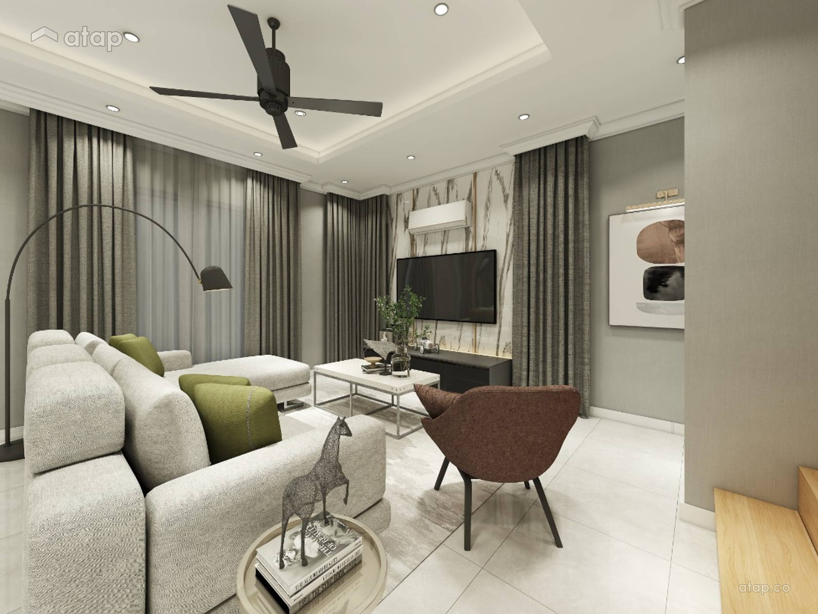 Contemporary Living Room terrace design ideas & photos Malaysia | Atap.co