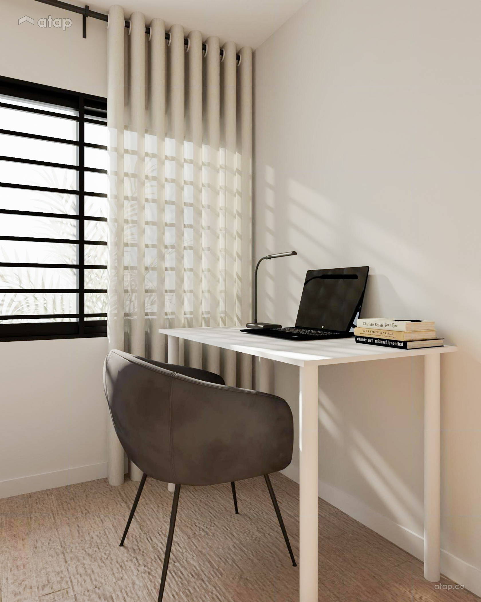 Minimalistic Scandinavian Office Study Room terrace design ideas ...