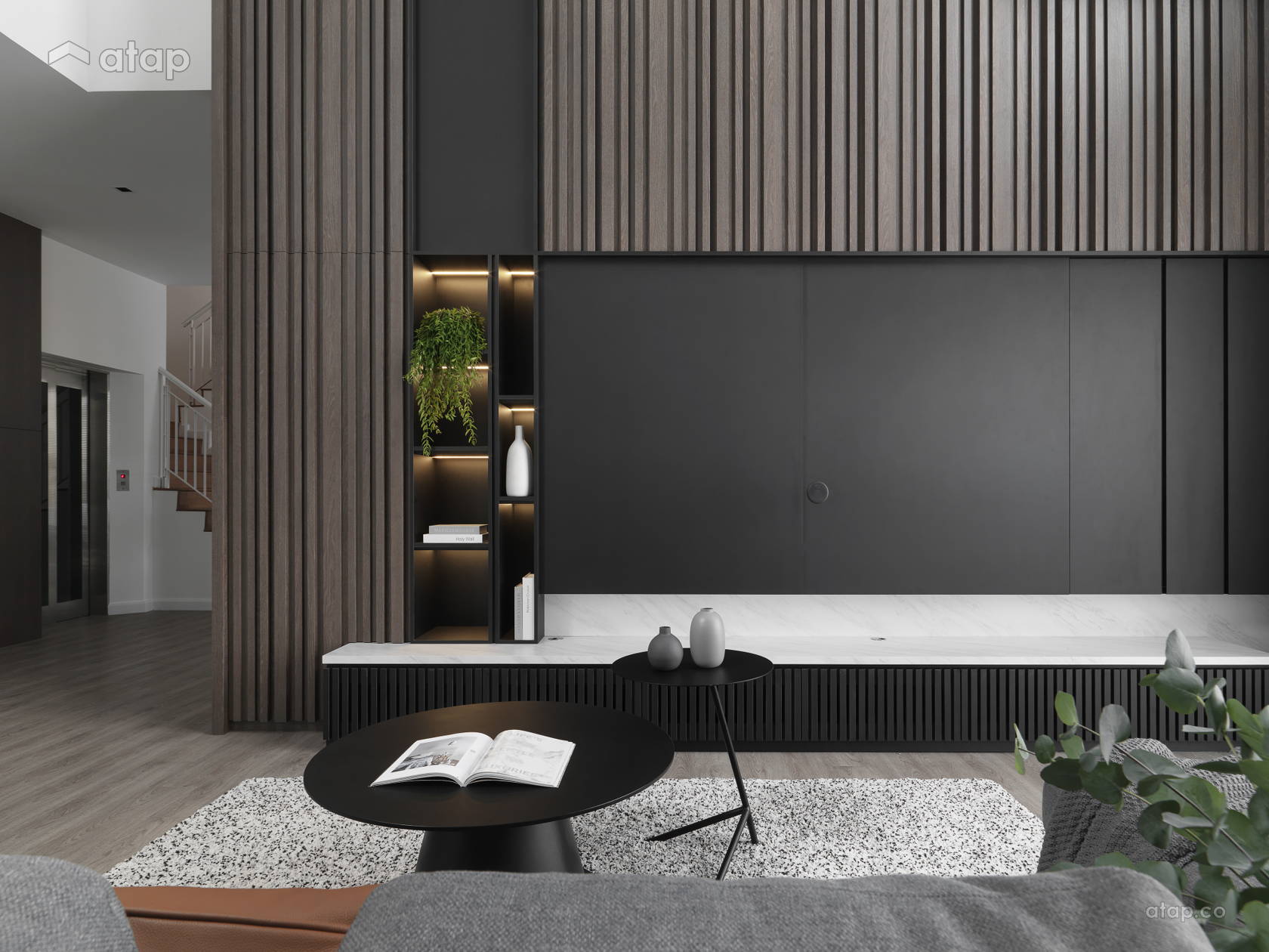 Contemporary Minimalistic Living Room semi-detached design ideas ...