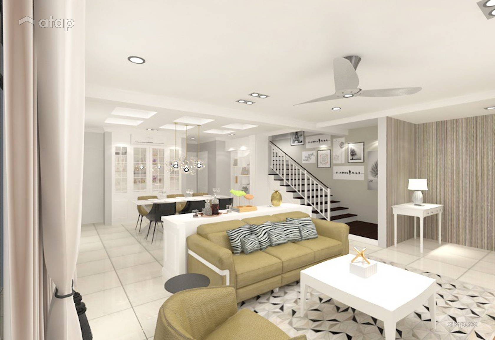 Modern Living Room semi-detached design ideas & photos Malaysia | Atap.co