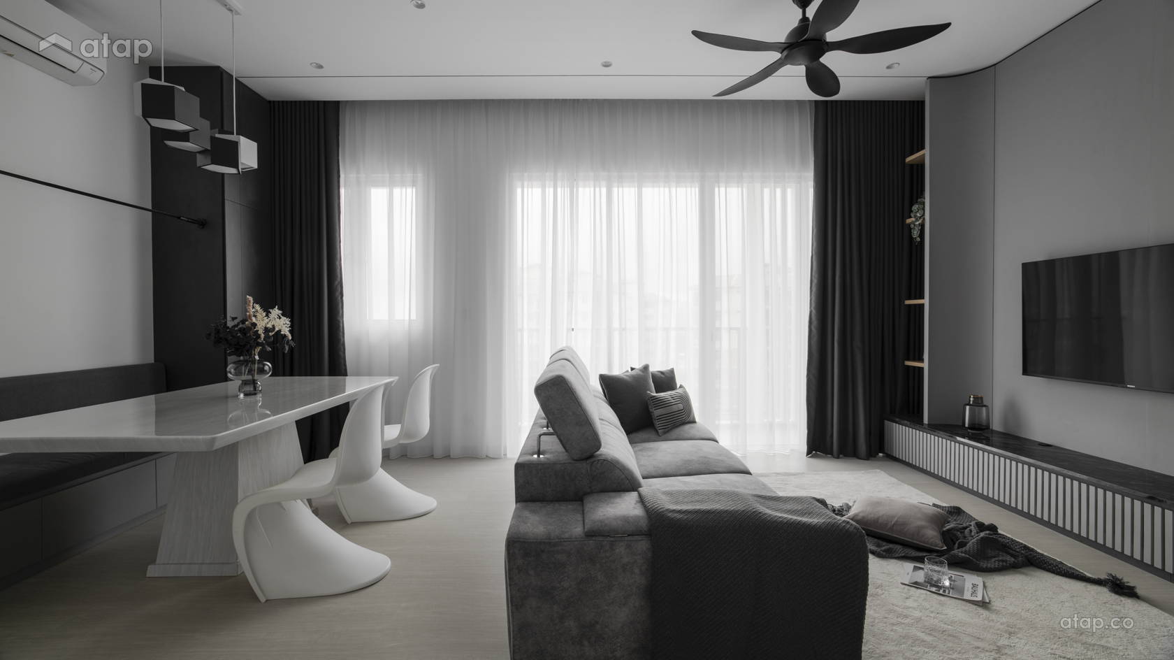 Minimalistic Dining Room Living Room condominium design ideas & photos ...