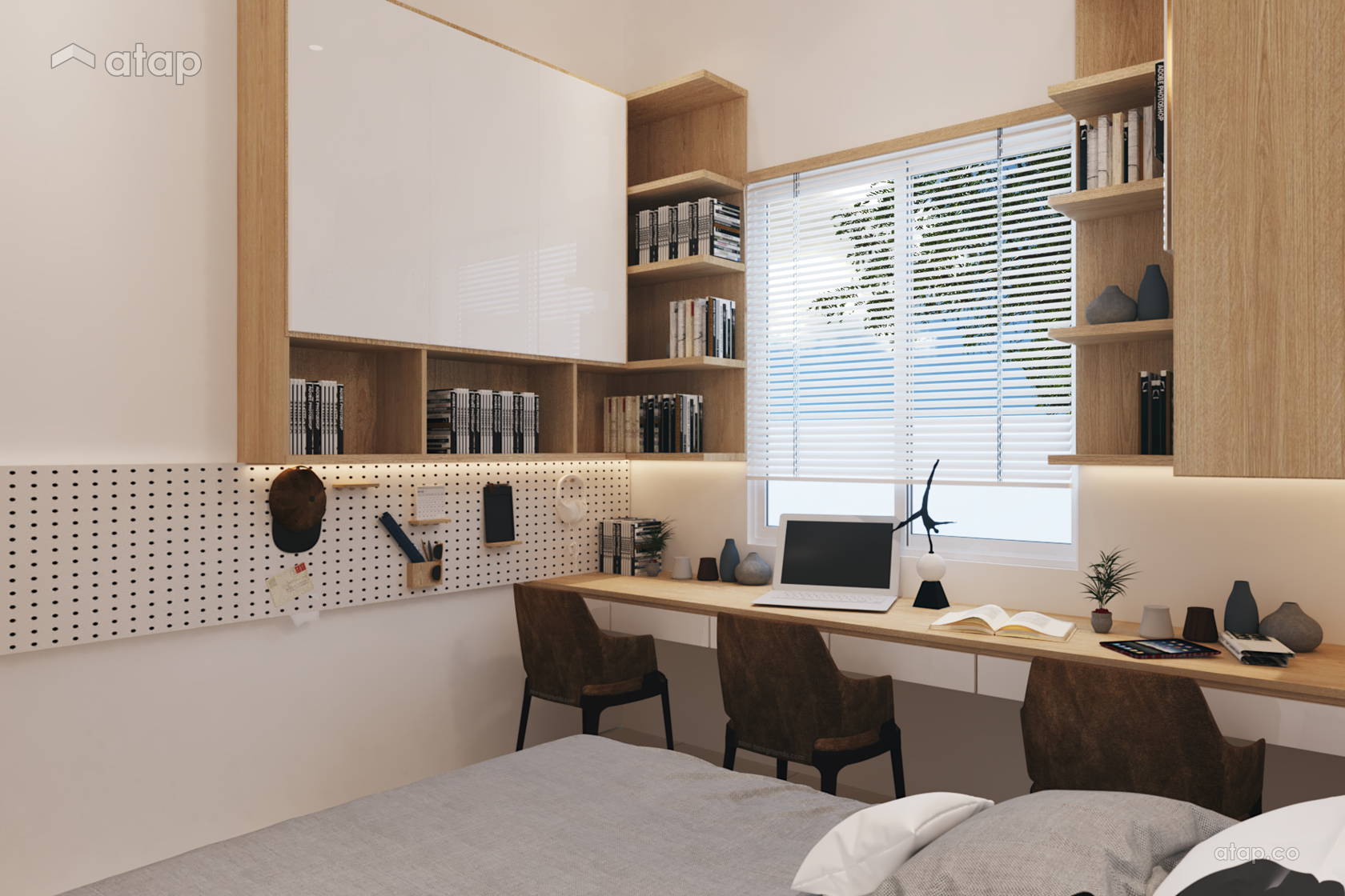 Modern Bedroom Study Room bungalow design ideas & photos Malaysia | Atap.co
