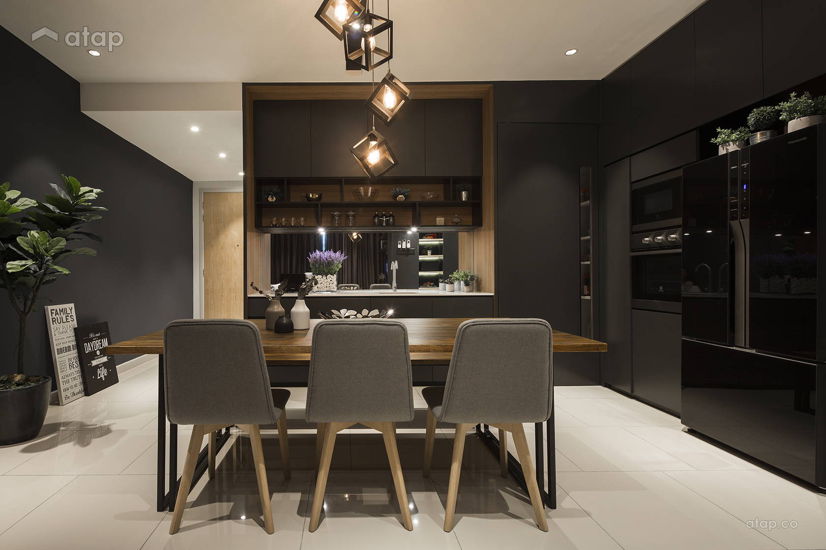 Contemporary Modern Dining Room Kitchen condominium design ideas ...