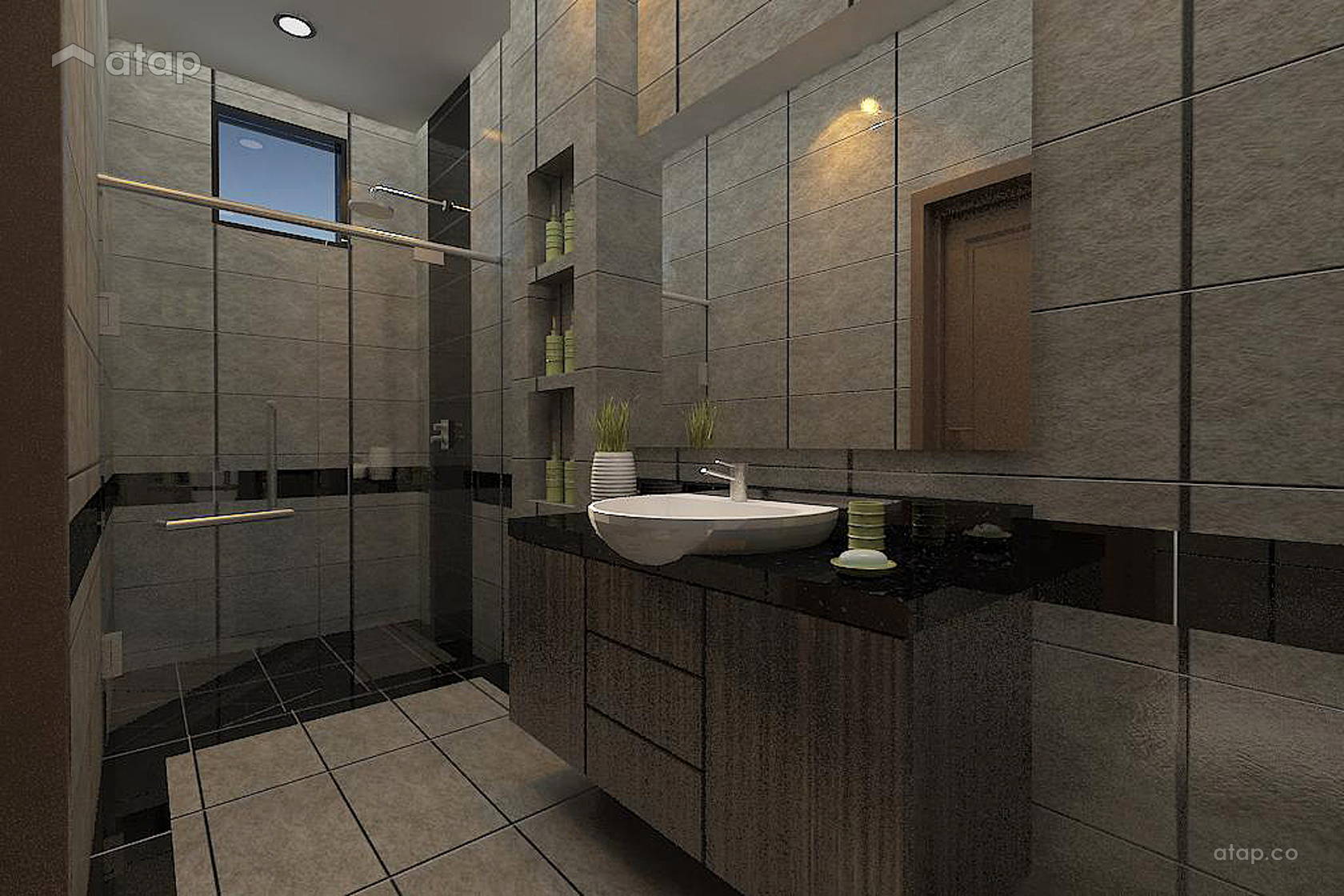 Modern Bathroom apartment design ideas & photos Malaysia | Atap.co