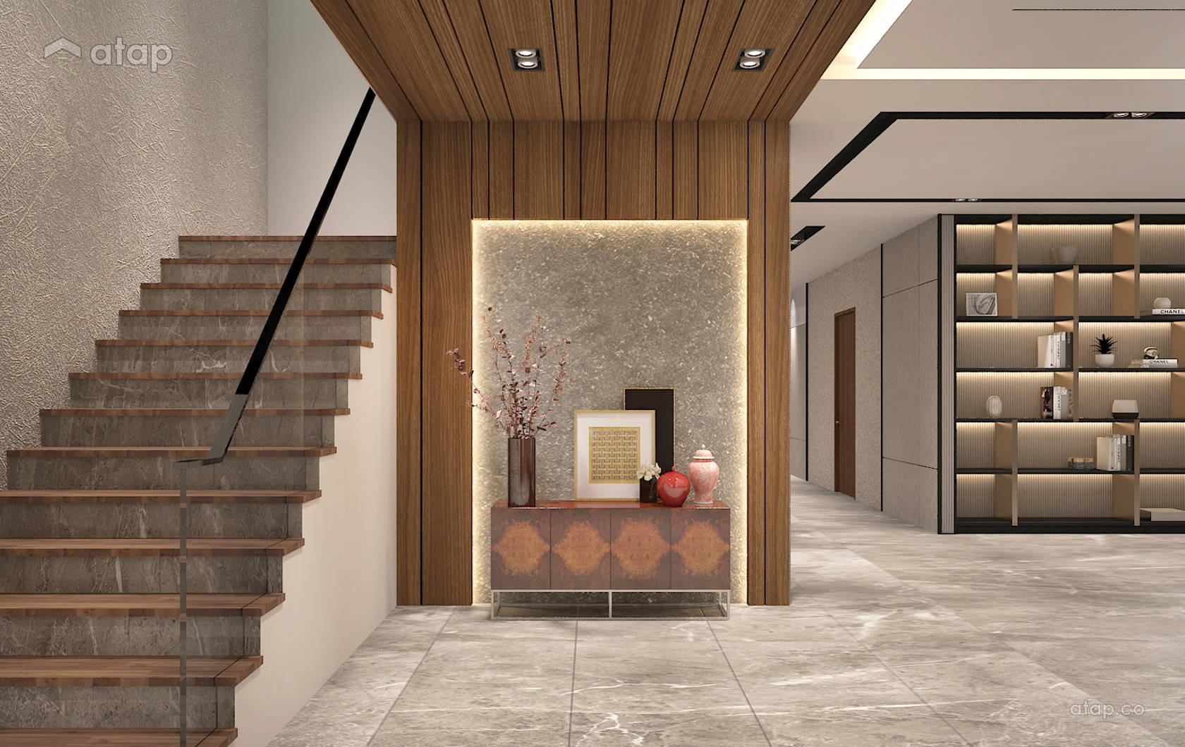 Asian Contemporary Foyer bungalow design ideas & photos Malaysia | Atap.co