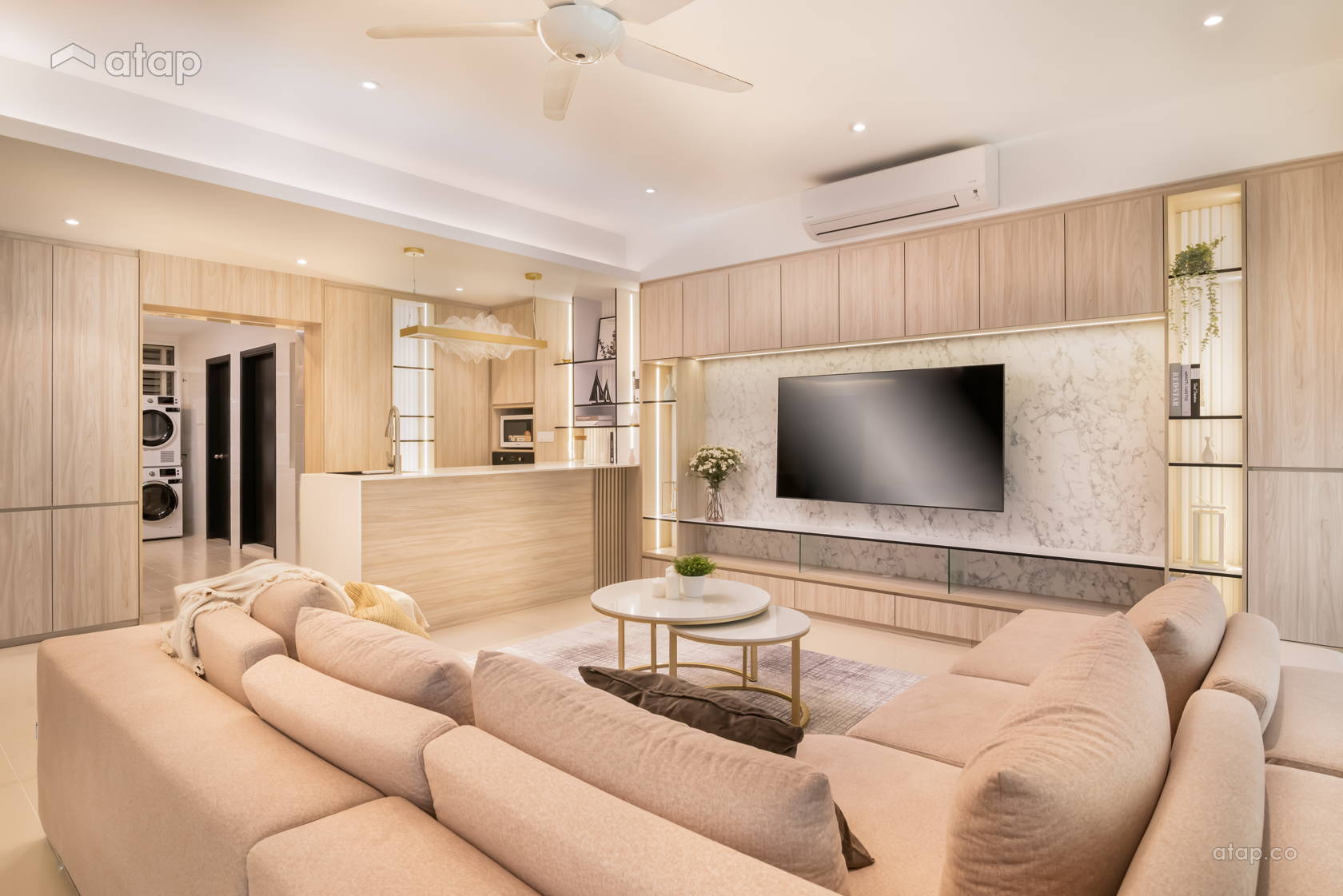 Modern Zen Living Room condominium design ideas & photos Malaysia | Atap.co