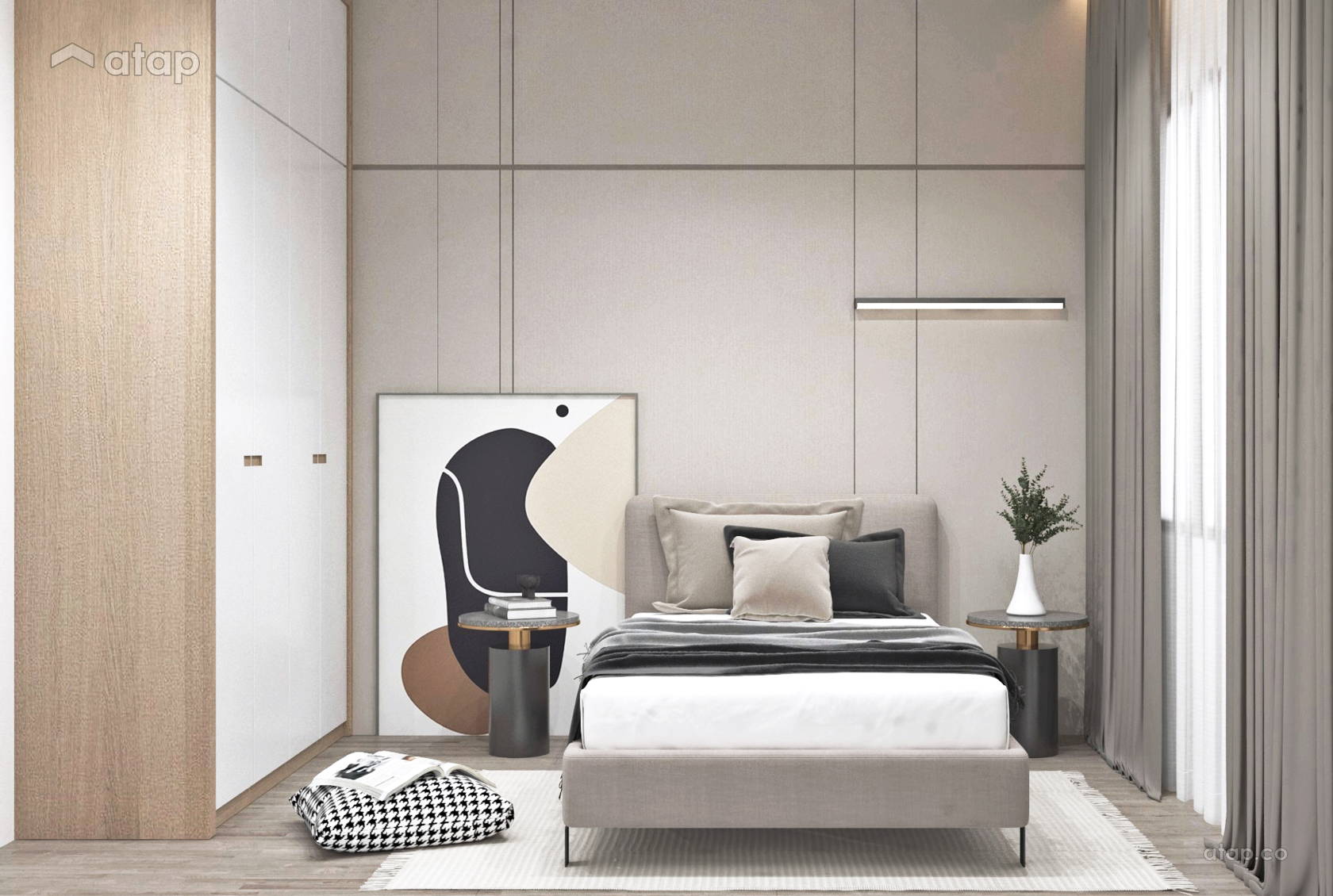 Contemporary Minimalistic Bedroom semi-detached design ideas & photos ...
