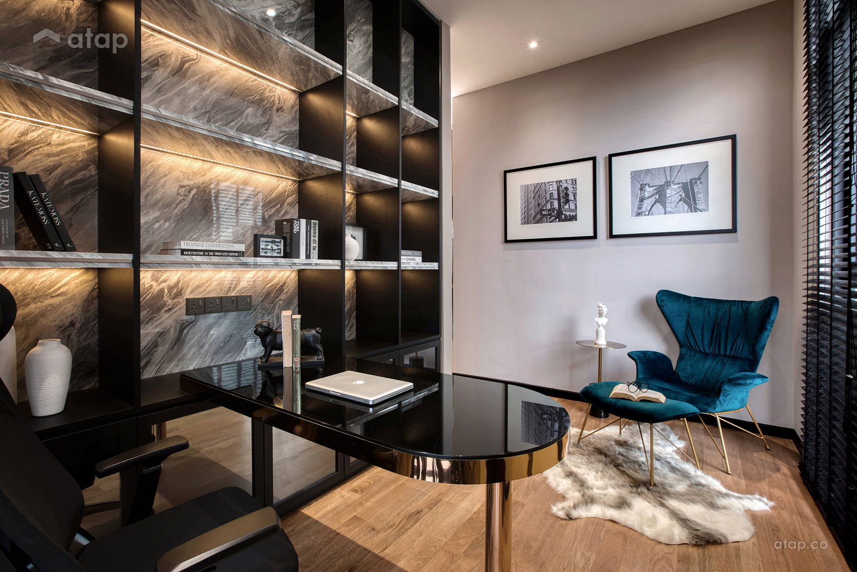 Contemporary Modern Office Study Room condominium design ideas & photos ...