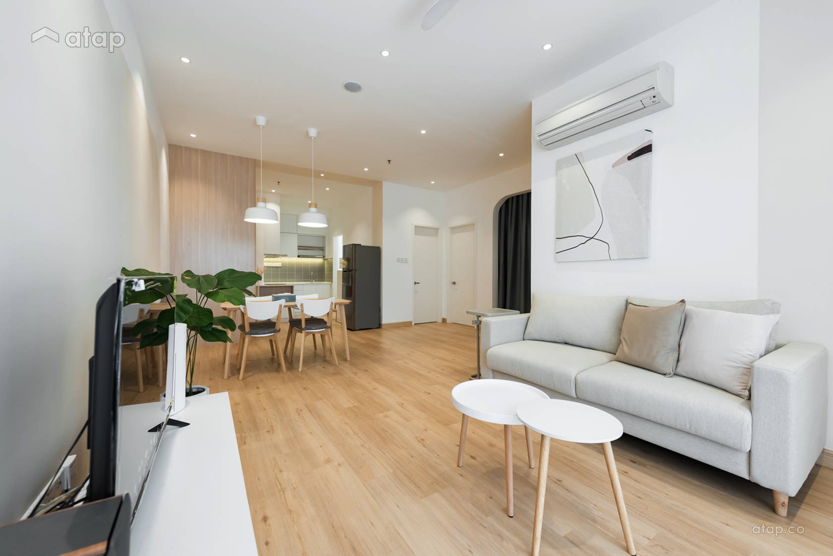 Minimalistic Scandinavian Living Room condominium design ideas & photos ...