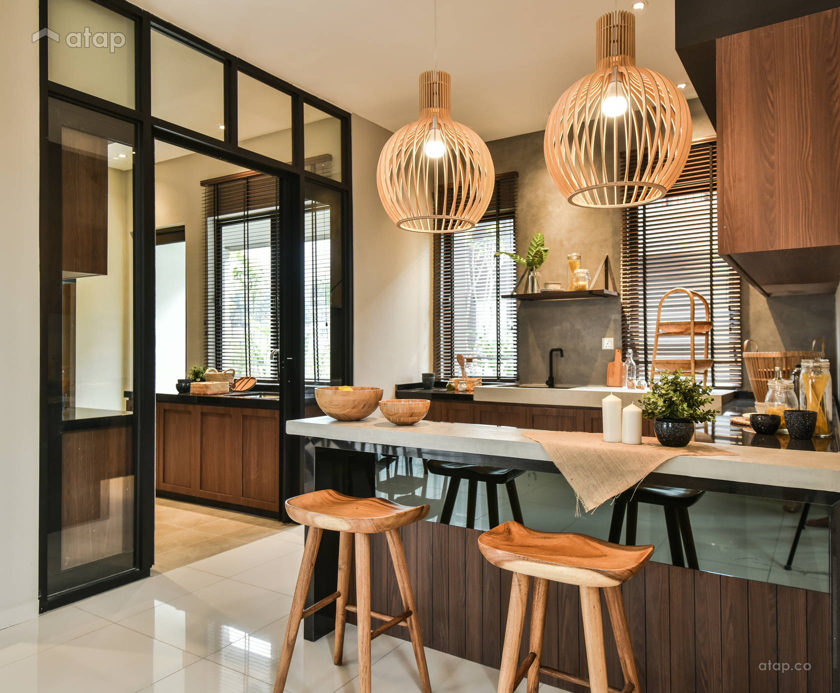 Asian Rustic Kitchen bungalow design ideas & photos Malaysia | Atap.co