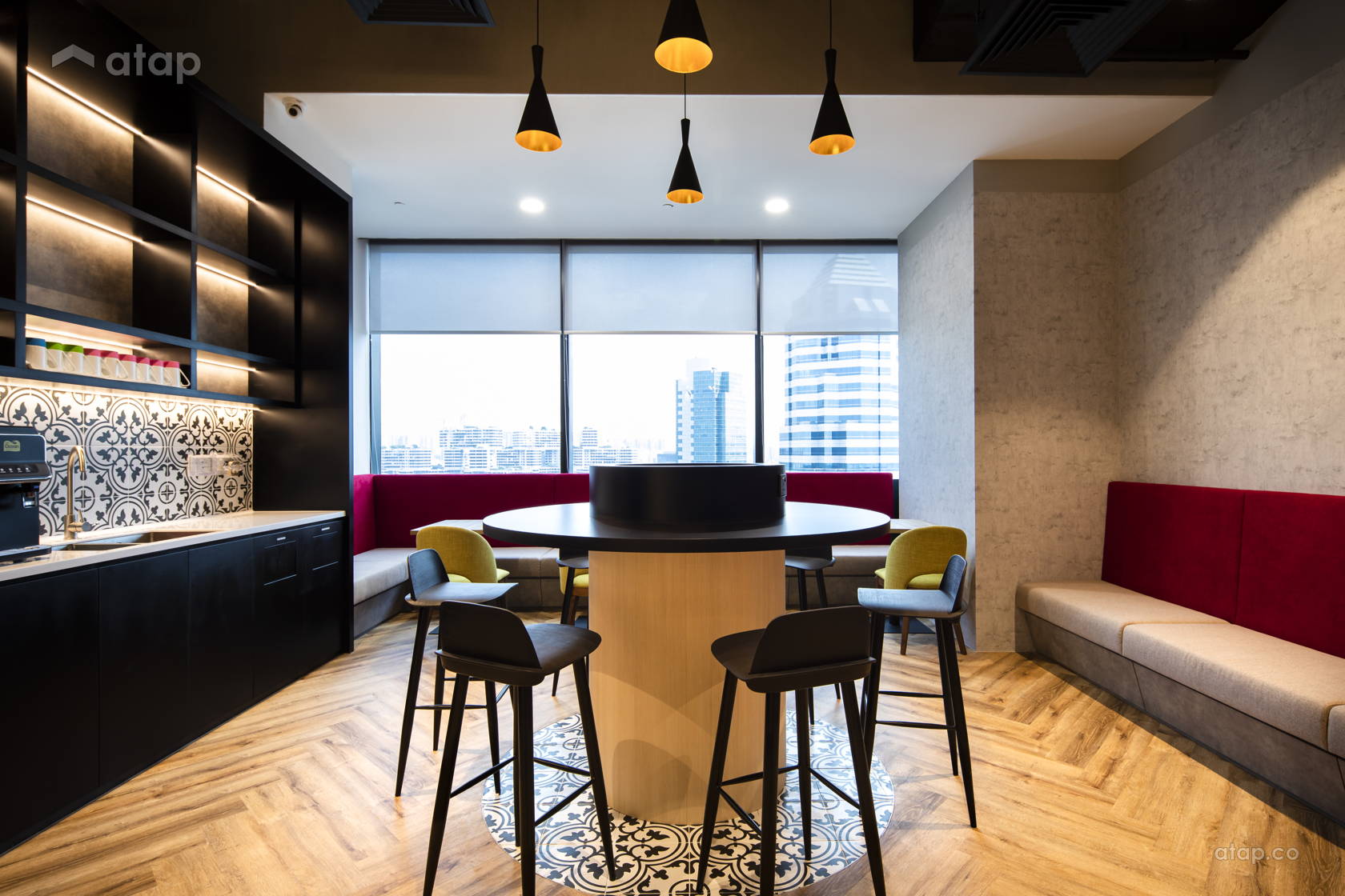 Industrial Modern Dining Room Office skyscraper design ideas & photos ...