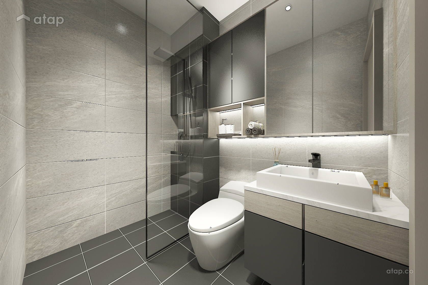 Contemporary Modern Bathroom condominium design ideas & photos Malaysia ...