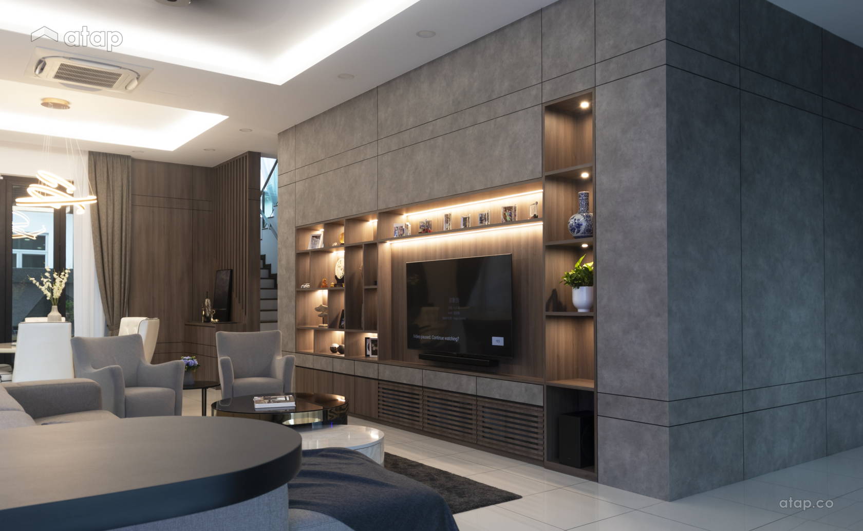 Modern Living Room semi-detached design ideas & photos Malaysia | Atap.co