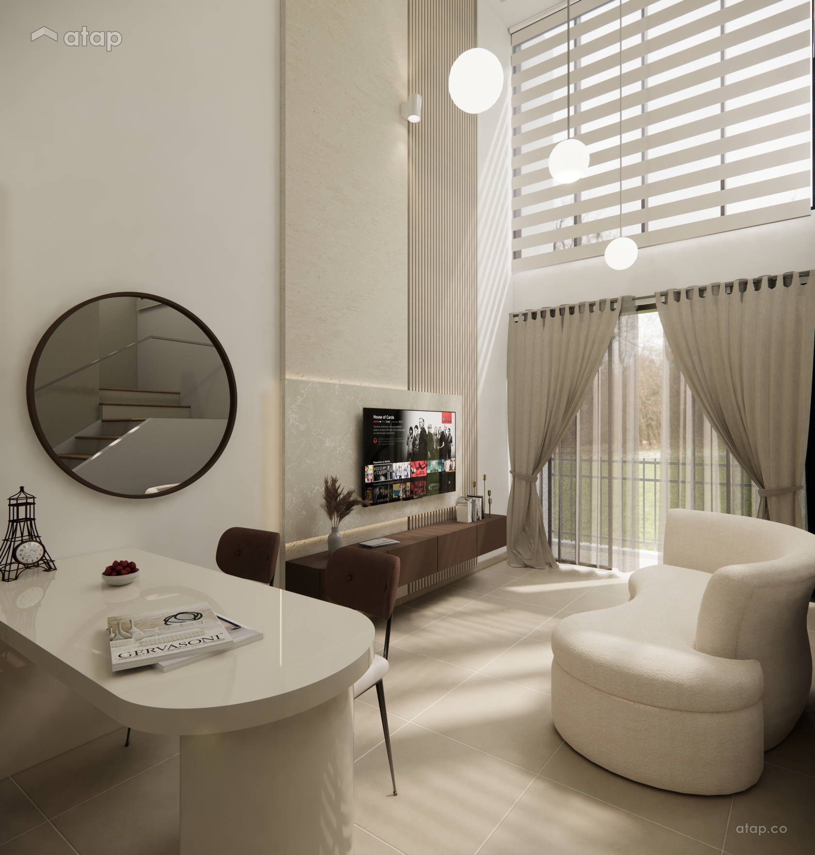 Contemporary Modern Dining Room Living Room condominium design ideas ...