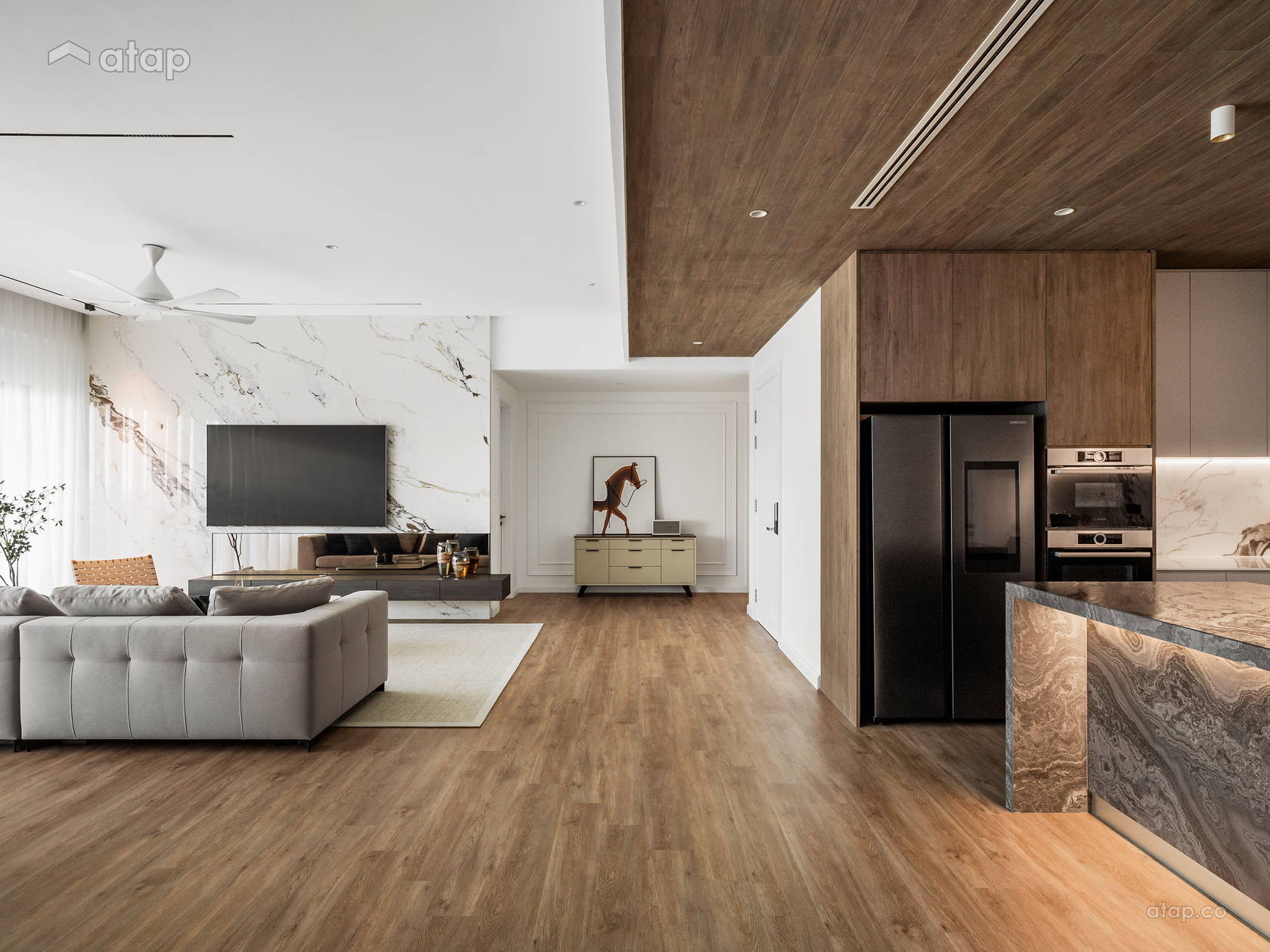 Minimalistic Scandinavian Kitchen Living Room condominium design ideas ...