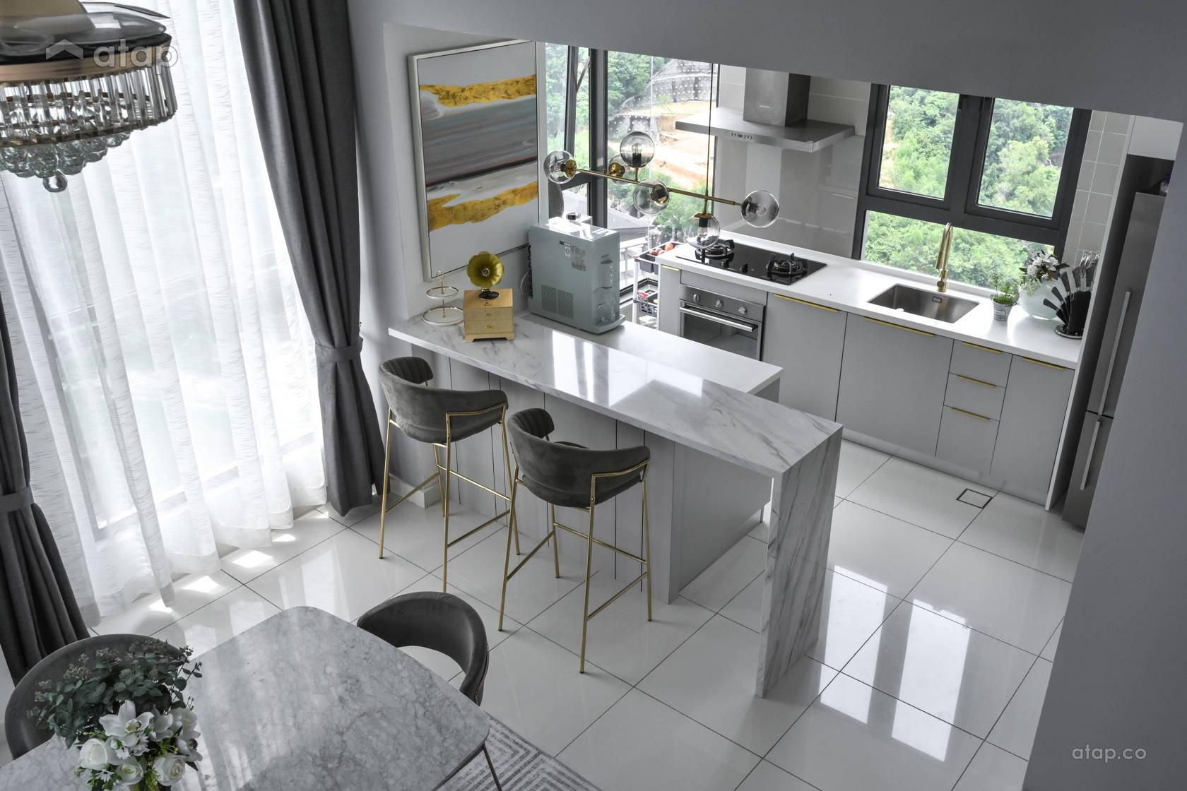 Contemporary Modern Dining Room Kitchen condominium design ideas ...