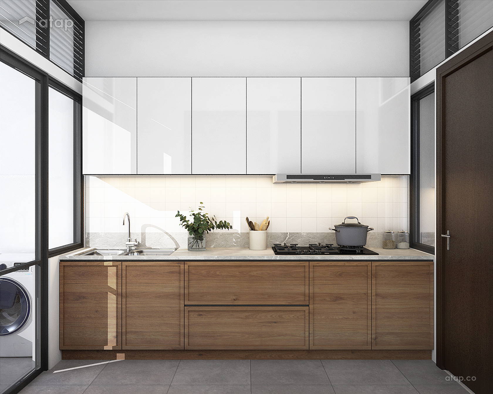 Contemporary Modern Kitchen semi-detached design ideas & photos ...