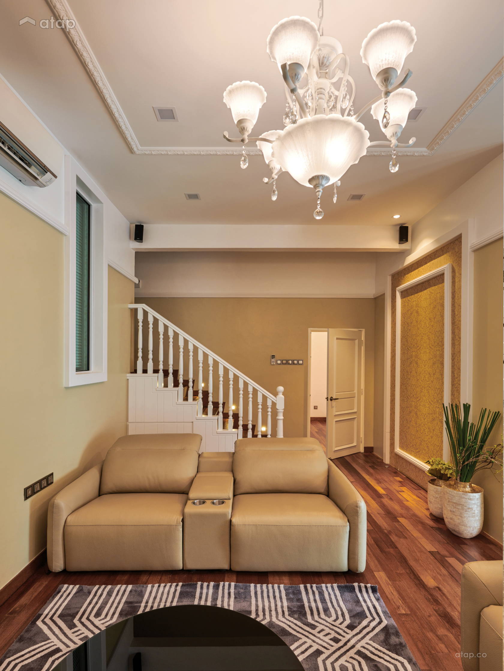 Classic Contemporary Family Room semi-detached design ideas & photos ...