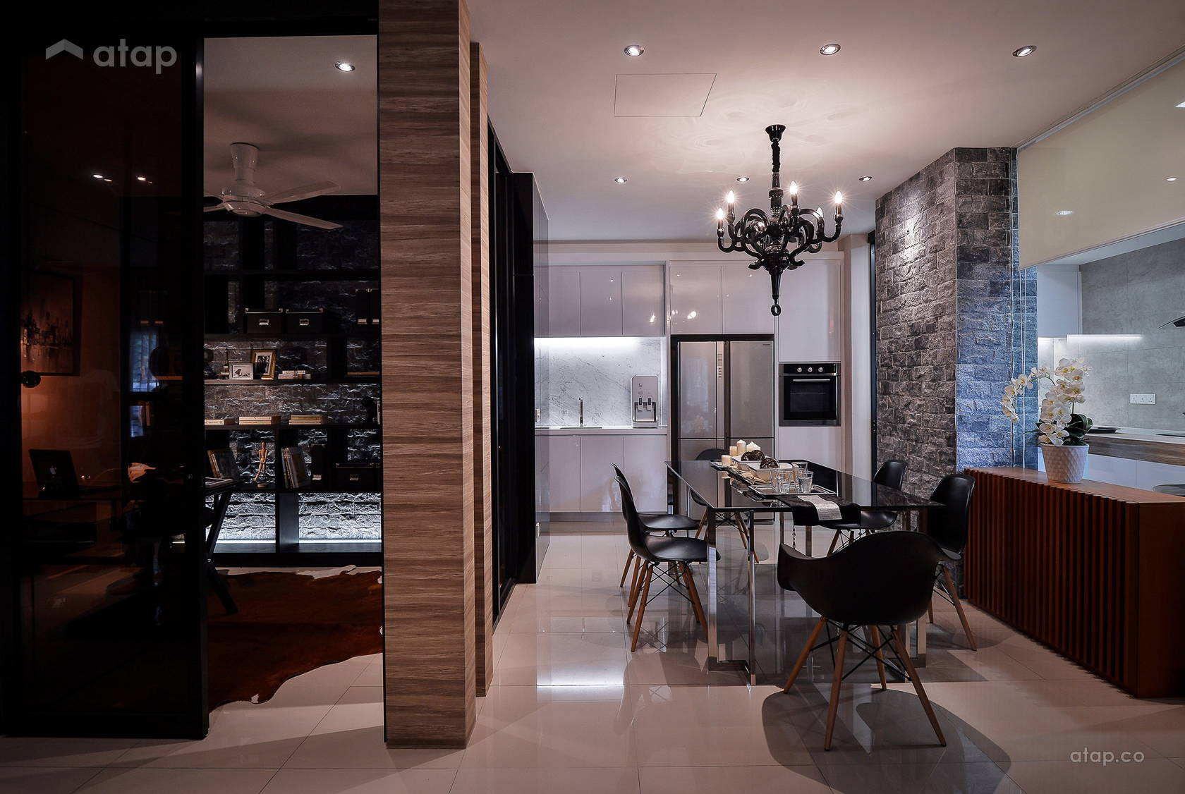 Contemporary Modern Dining Room Study Room semi-detached design ideas ...