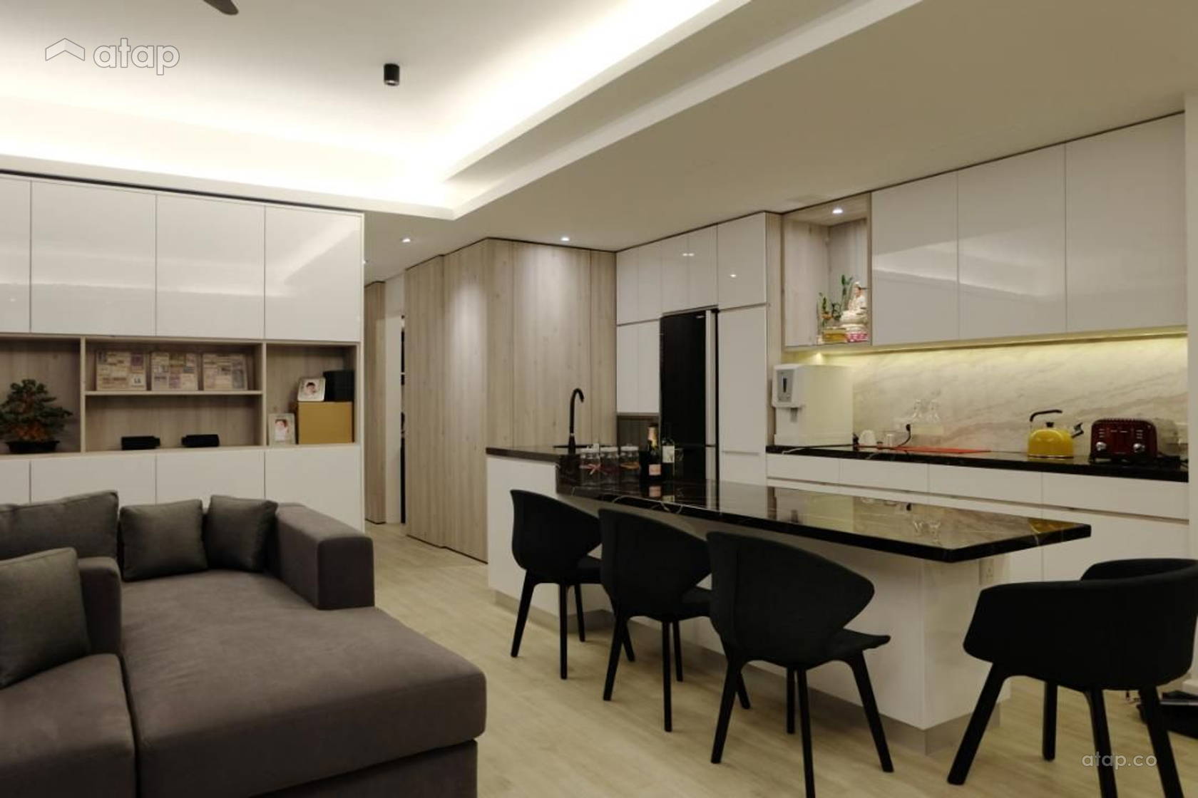 Contemporary Modern Dining Room Living Room condominium design ideas ...