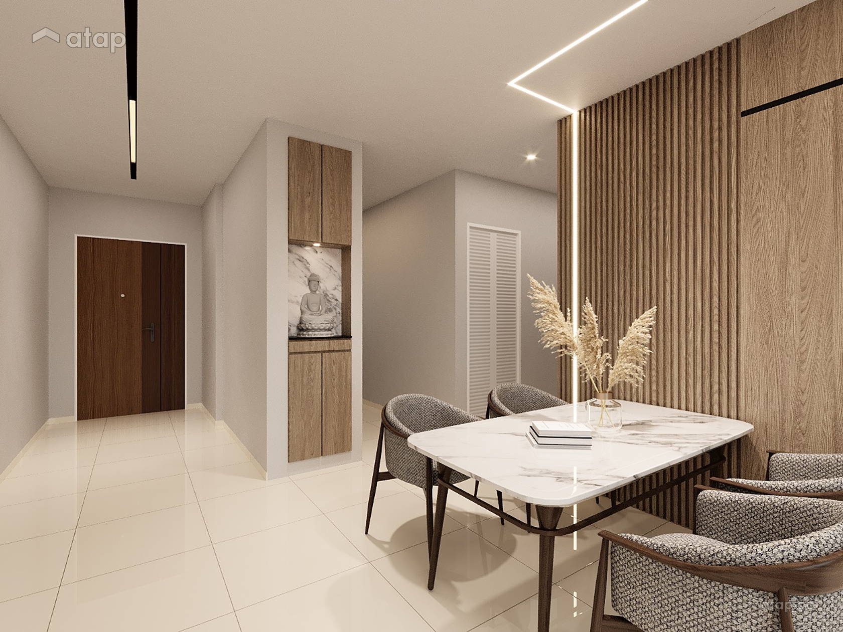 Modern Rustic Dining Room Foyer condominium design ideas & photos ...