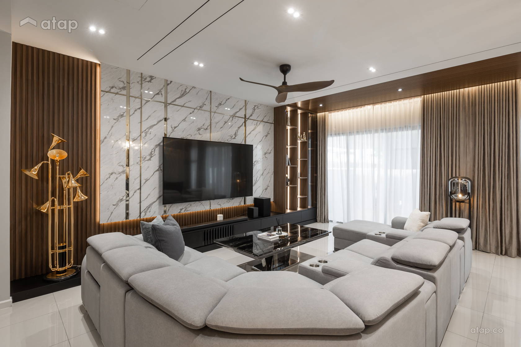 Contemporary Modern Living Room semi-detached design ideas & photos ...