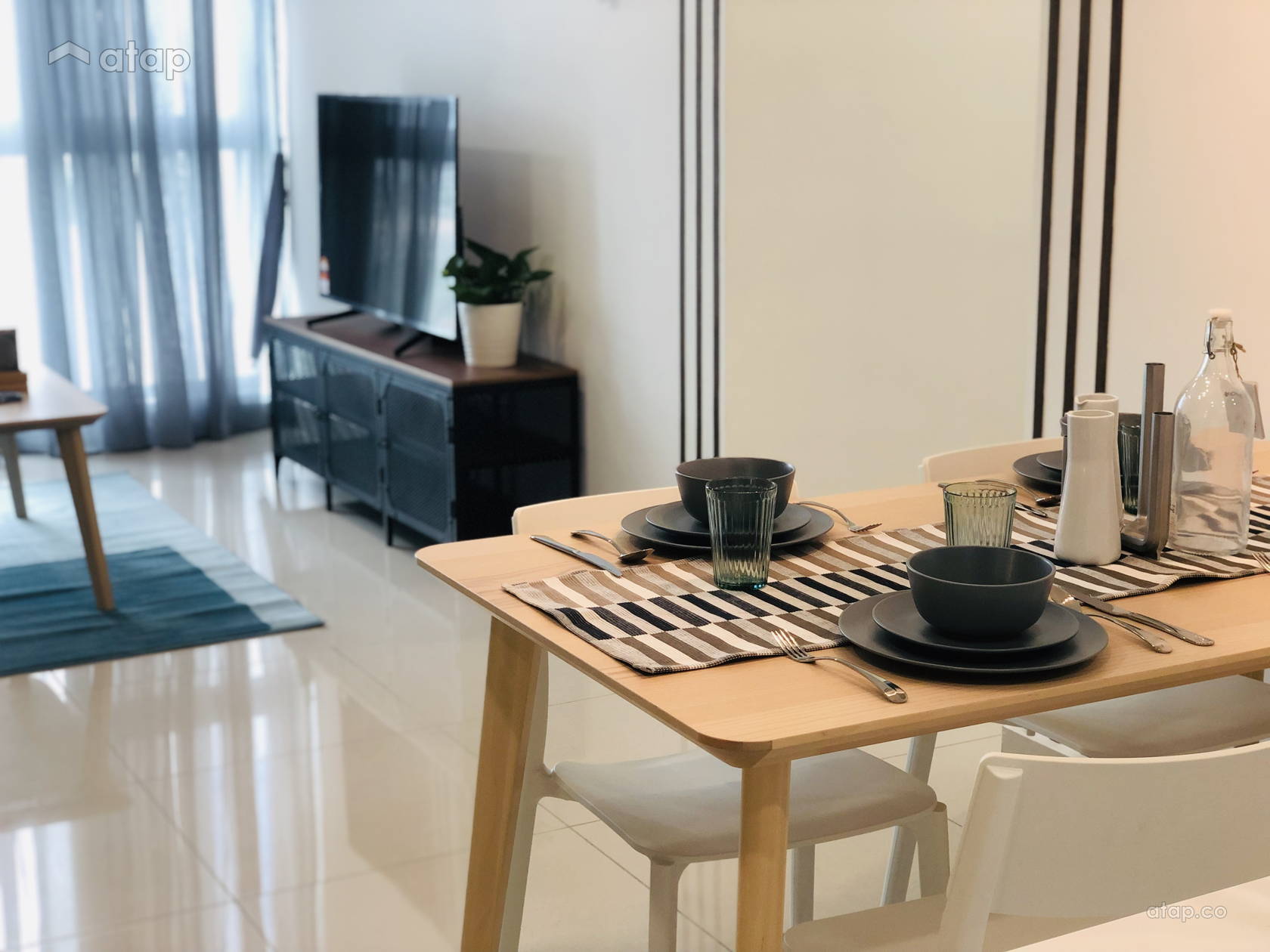 Contemporary Minimalistic Dining Room condominium design ideas & photos ...