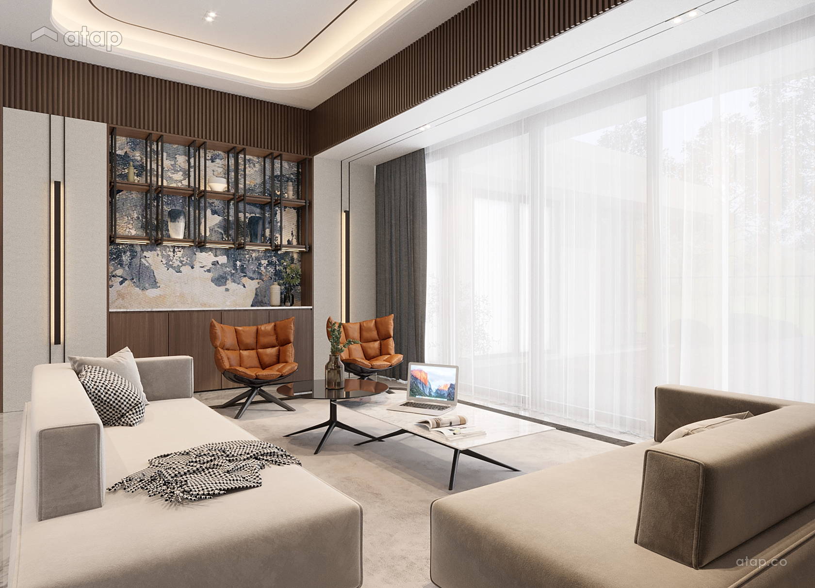 Contemporary Minimalistic Living Room semi-detached design ideas ...