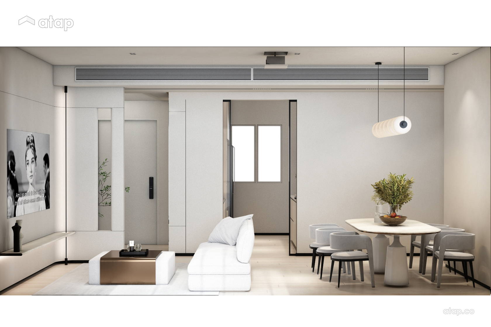 Modern Zen Foyer Living Room condominium design ideas & photos Malaysia ...