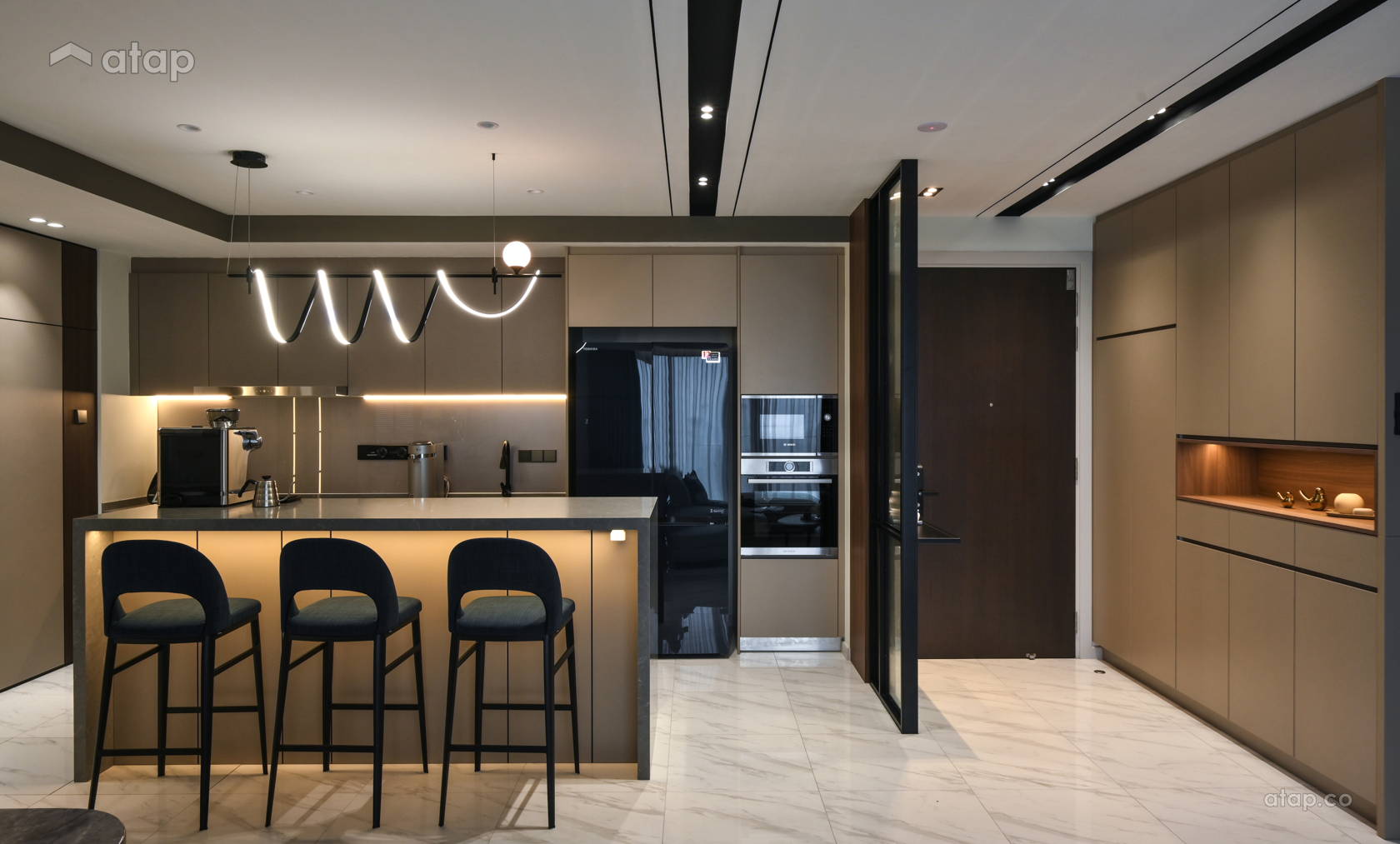 Contemporary Modern Foyer Kitchen condominium design ideas & photos ...