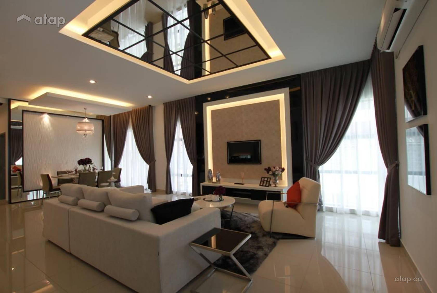 Contemporary Modern Living Room semi-detached design ideas & photos ...