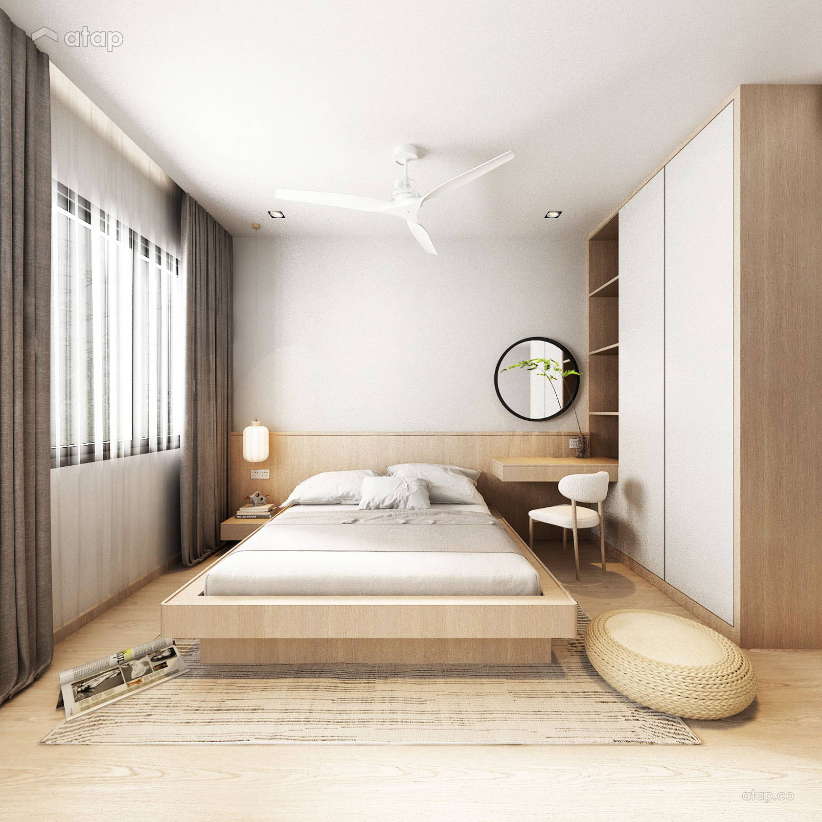 Scandinavian Zen Bedroom condominium design ideas & photos Malaysia ...