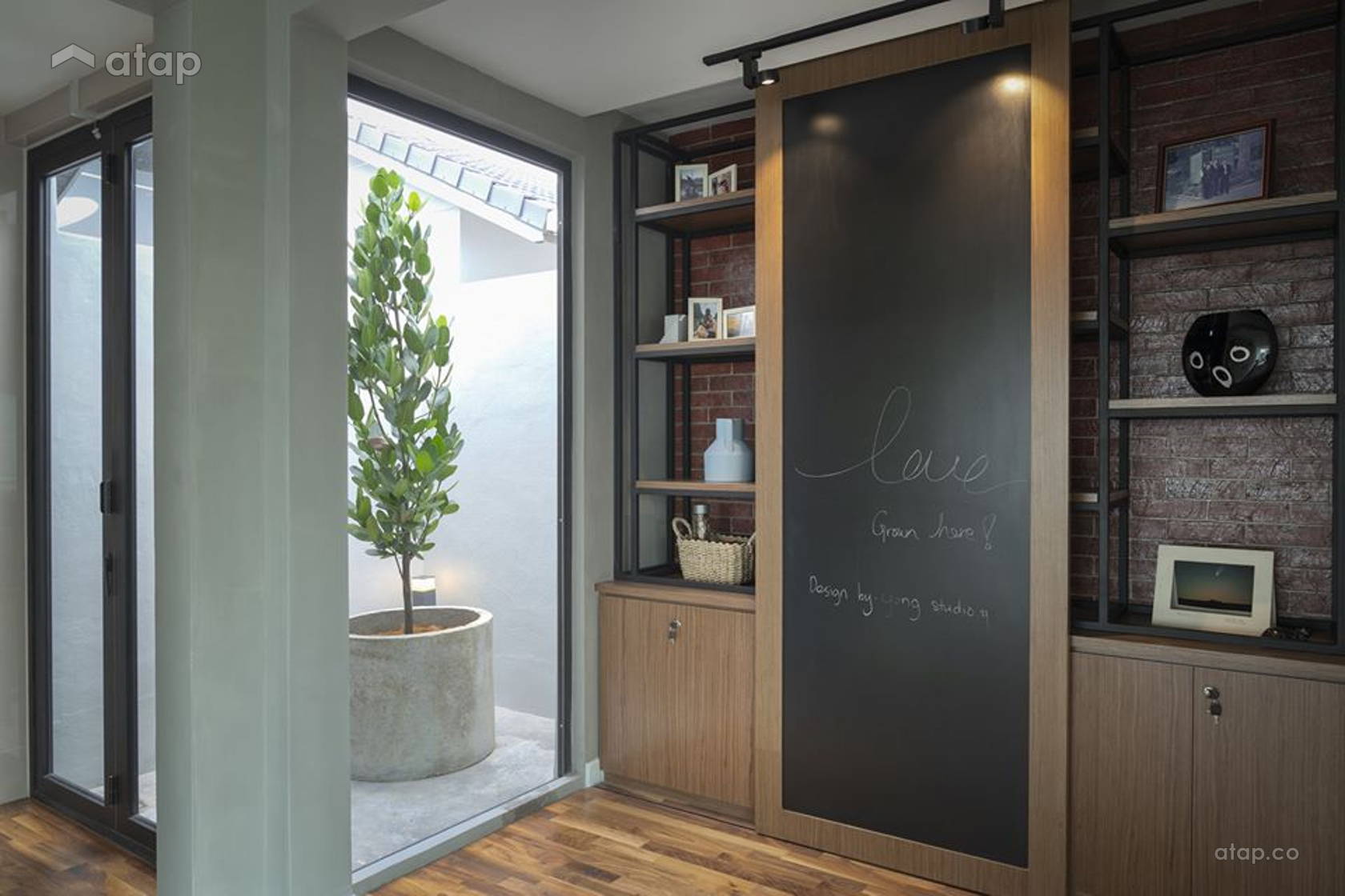 Contemporary Industrial Study Room bungalow design ideas & photos ...