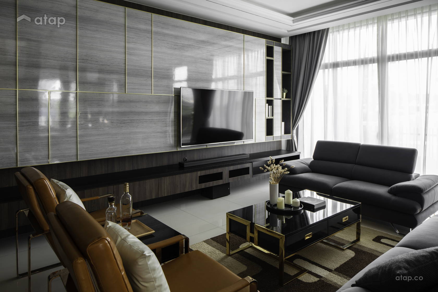 Modern Living Room semi-detached design ideas & photos Malaysia | Atap.co
