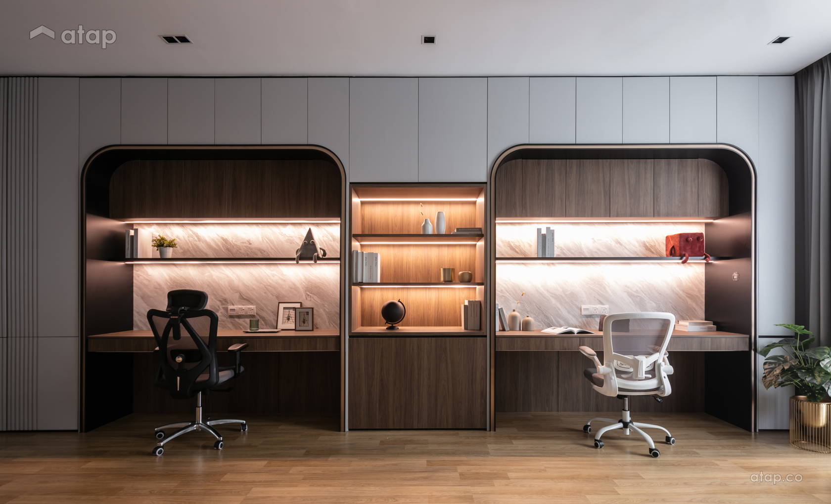 Contemporary Minimalistic Study Room bungalow design ideas & photos ...