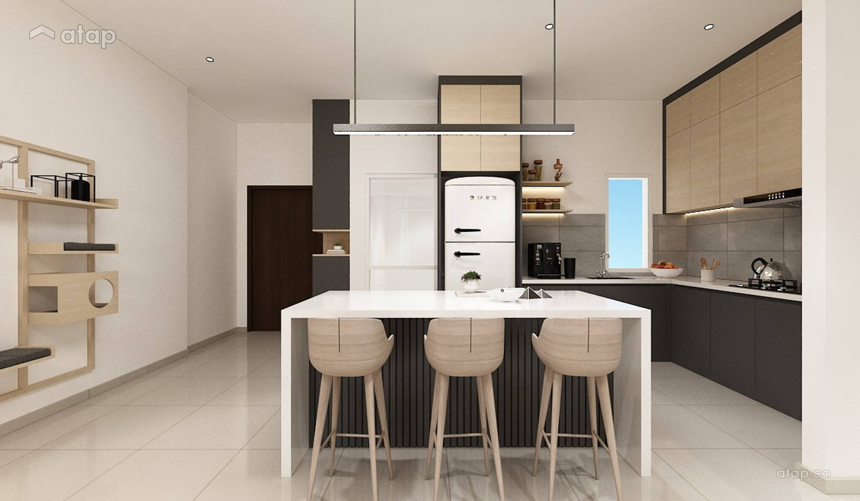 Modern Zen Dining Room Kitchen condominium design ideas & photos ...