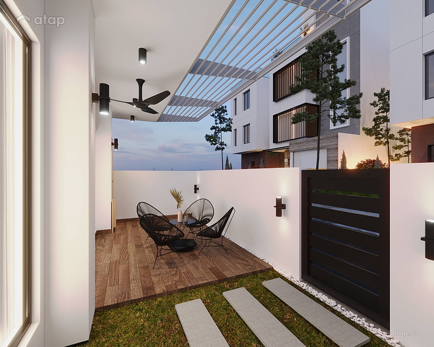 Classic Scandinavian Balcony Exterior semi-detached design ideas ...