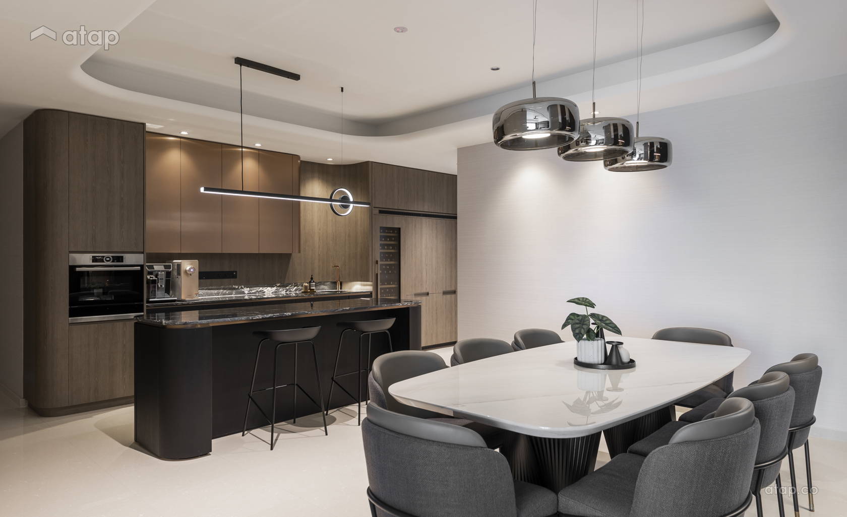 Contemporary Modern Dining Room Kitchen condominium design ideas ...