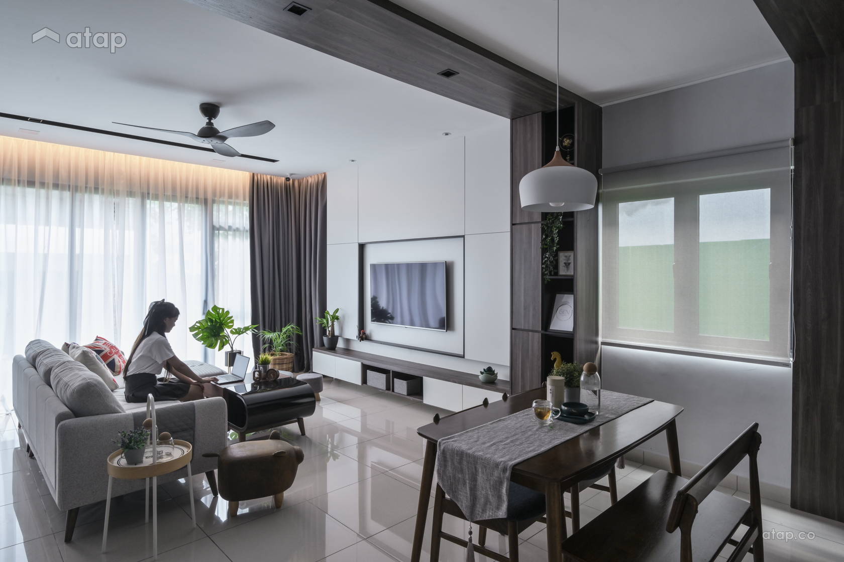 Modern Zen Living Room terrace design ideas & photos Malaysia | Atap.co