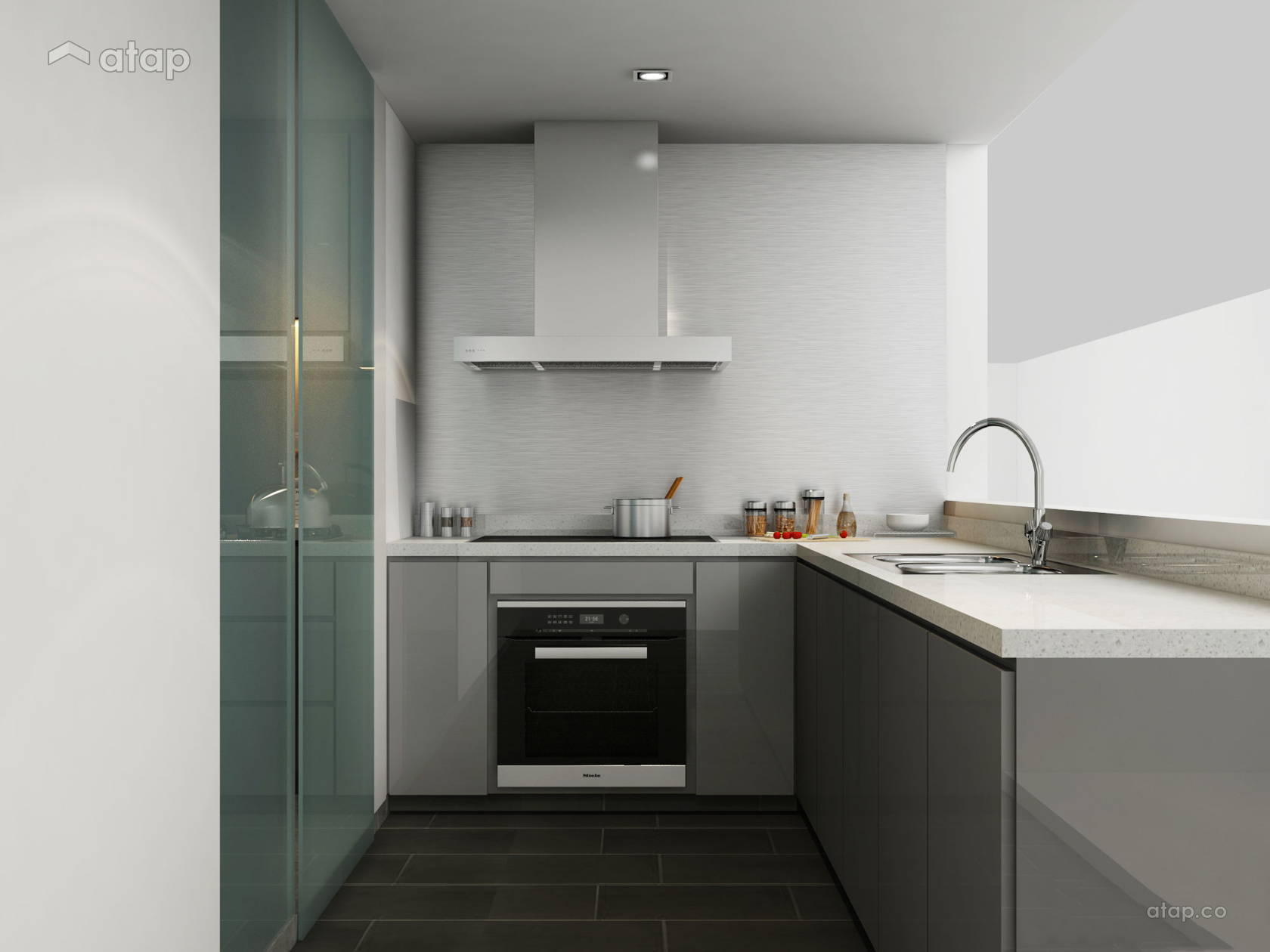 Contemporary Modern Kitchen semi-detached design ideas & photos ...