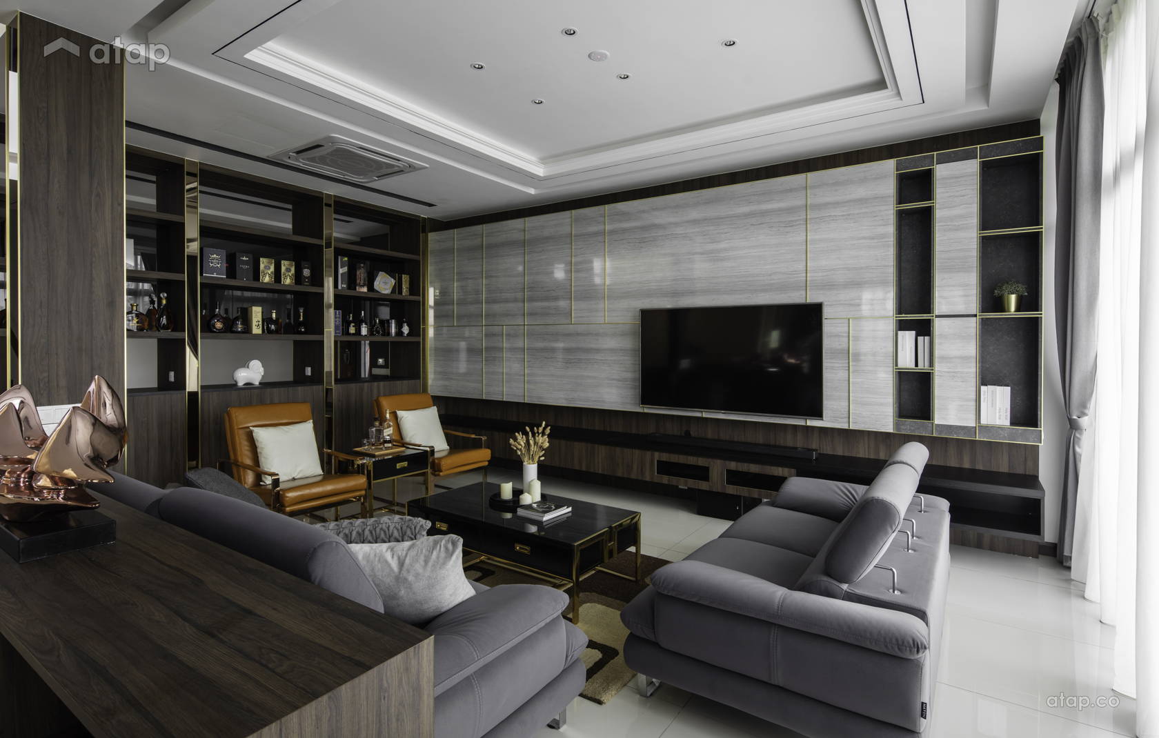 Modern Living Room semi-detached design ideas & photos Malaysia | Atap.co