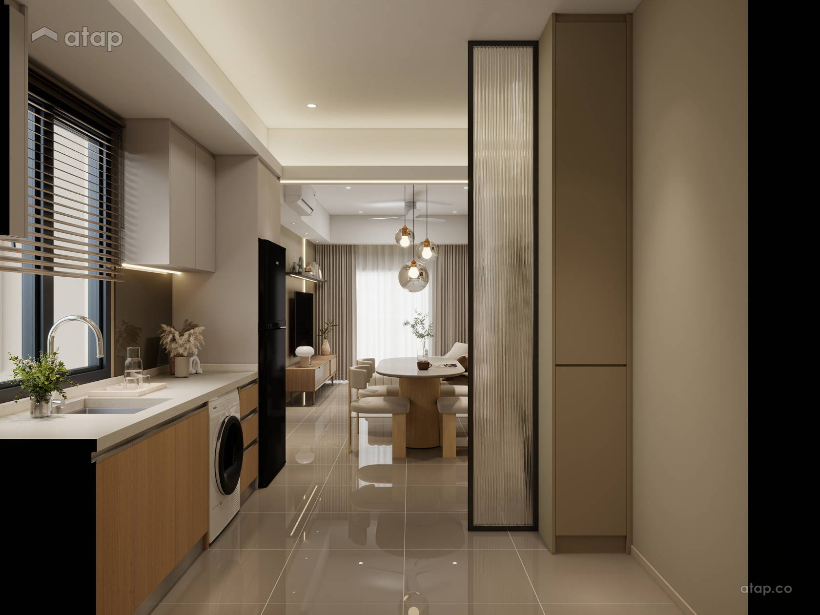 Modern Foyer Kitchen condominium design ideas & photos Malaysia | Atap.co