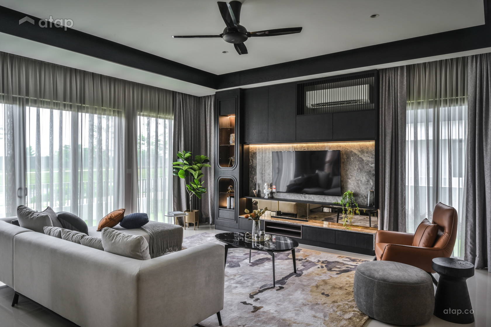 Classic Modern Living Room semi-detached design ideas & photos Malaysia ...