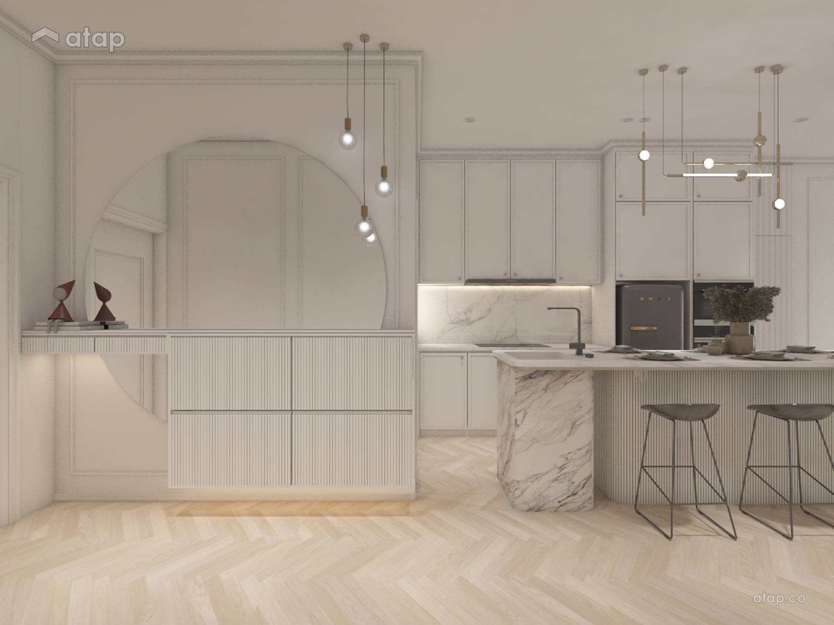 Classic Foyer Kitchen condominium design ideas & photos Malaysia | Atap.co