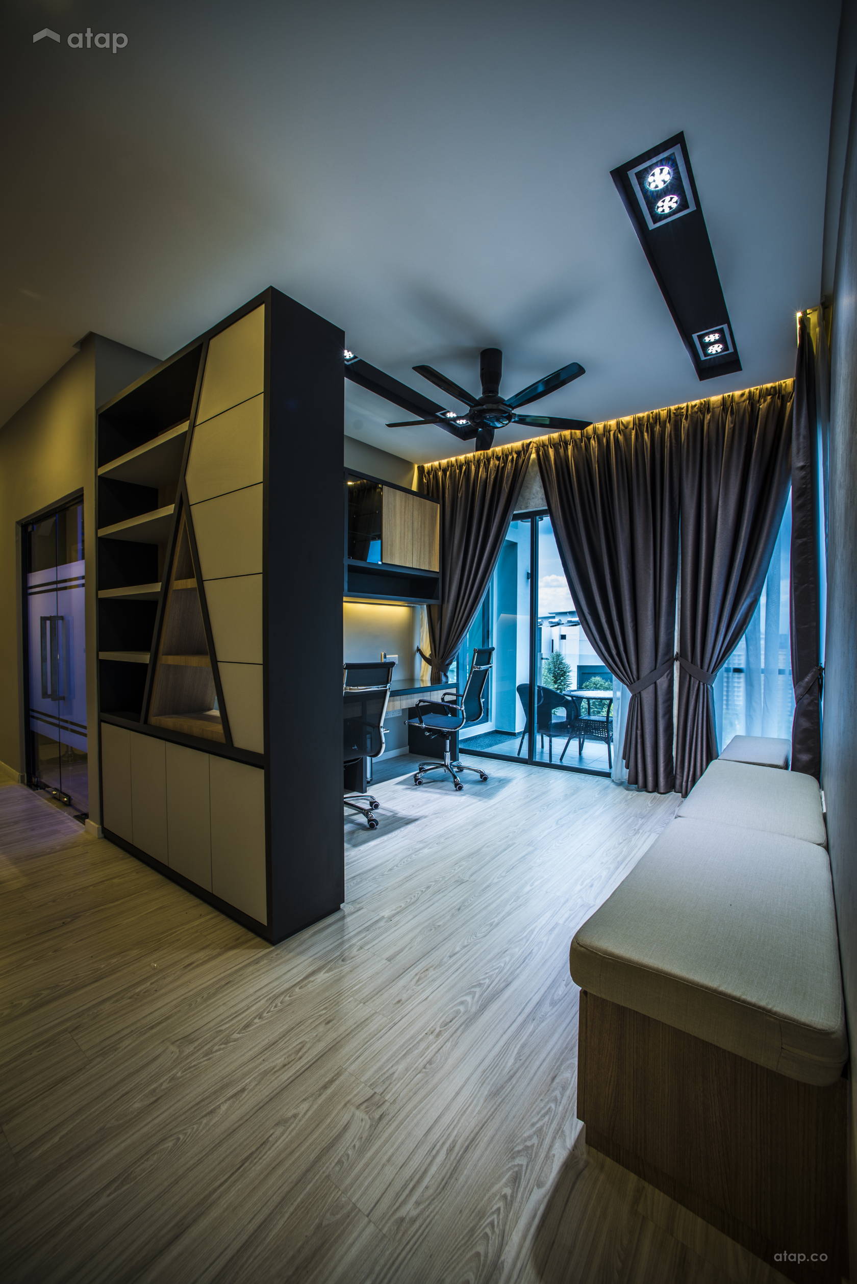 Contemporary Modern Office Study Room townhouse design ideas & photos ...