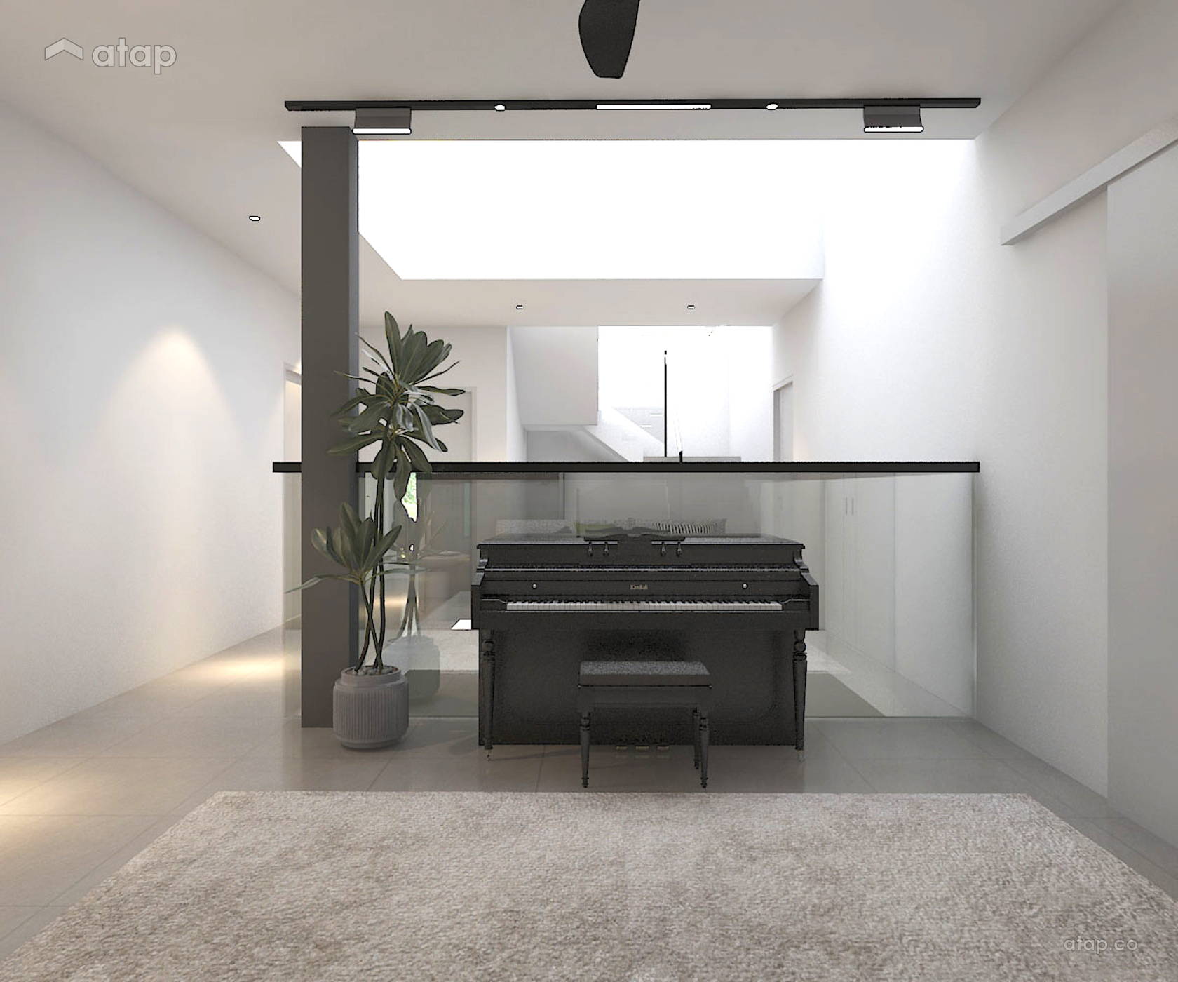 Contemporary Minimalistic Family Room semi-detached design ideas ...